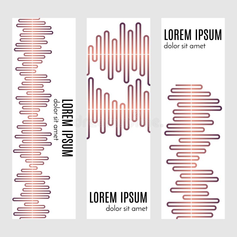 Set of Abstract Vertical Header Banners with Curved Lines Stock Vector ...