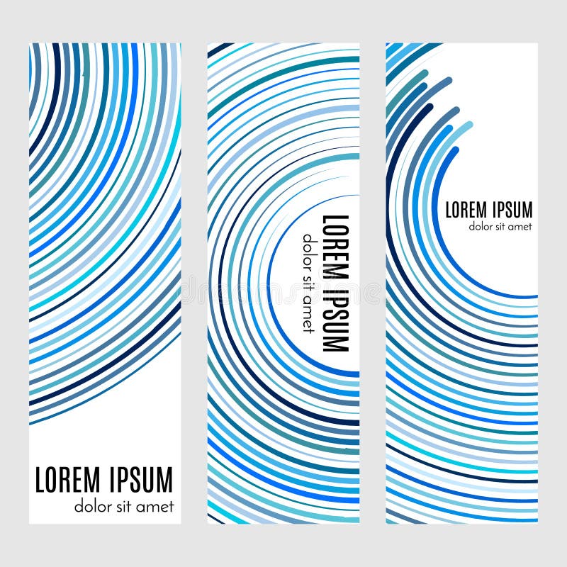Abstract Vertical Header Banners with Curved Lines Stock Vector ...