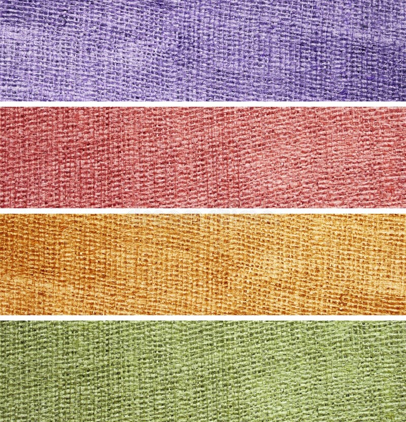 Banner Set of Color Sackcloth Texture Stock Image - Image of abstract ...