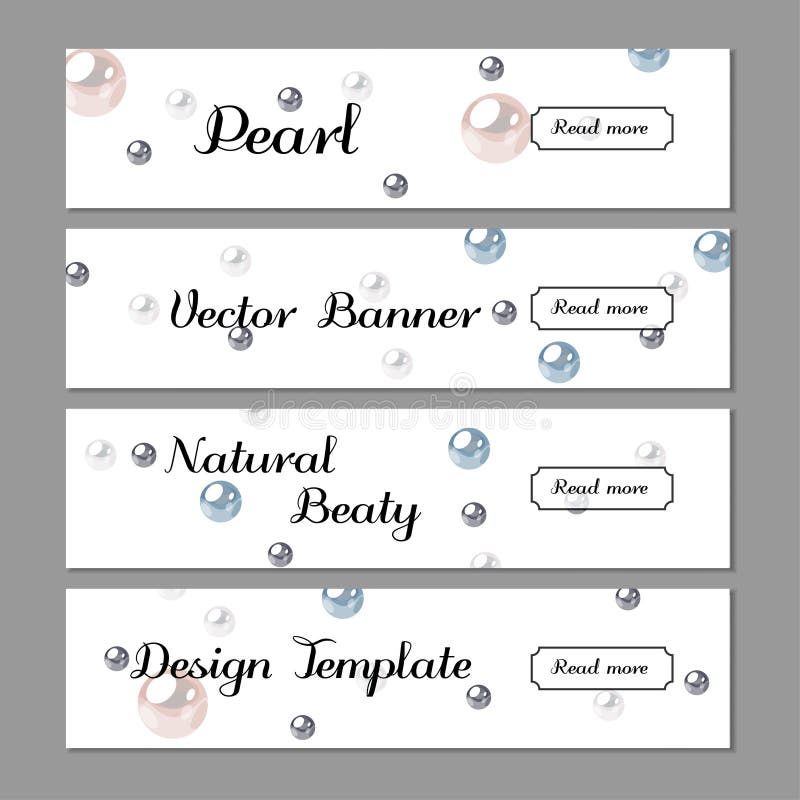 Banner Set. Design Template with Pearl Background. Stock Vector ...