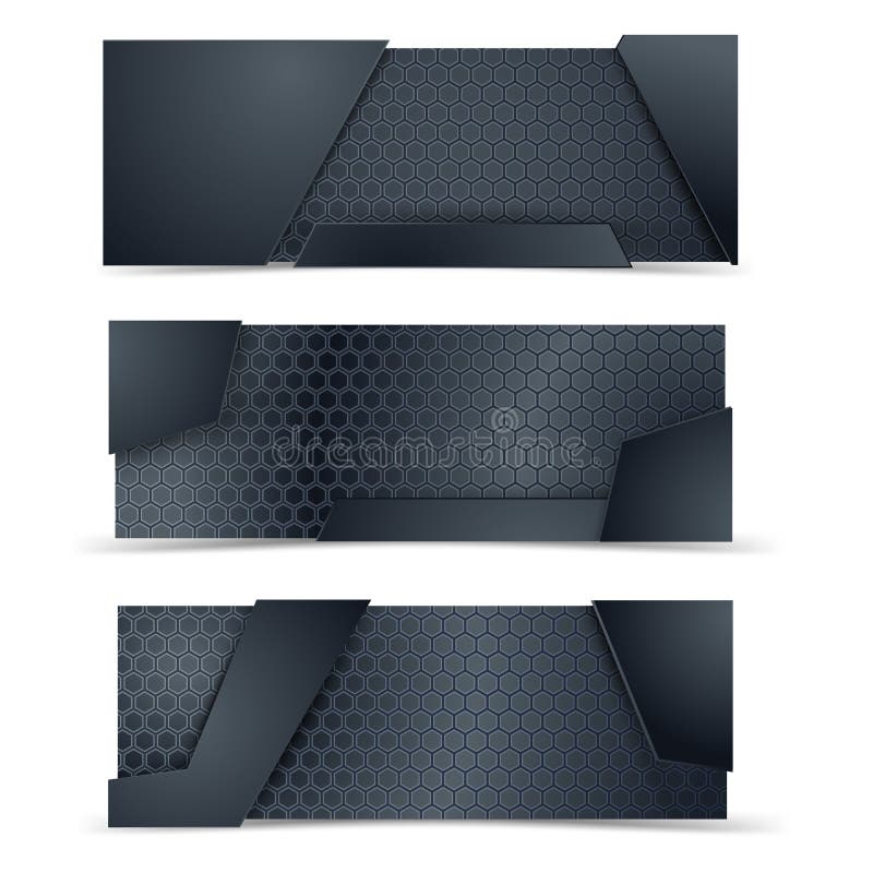 Banner Set - Metallic and Carbon Layout Stock Vector - Illustration of ...