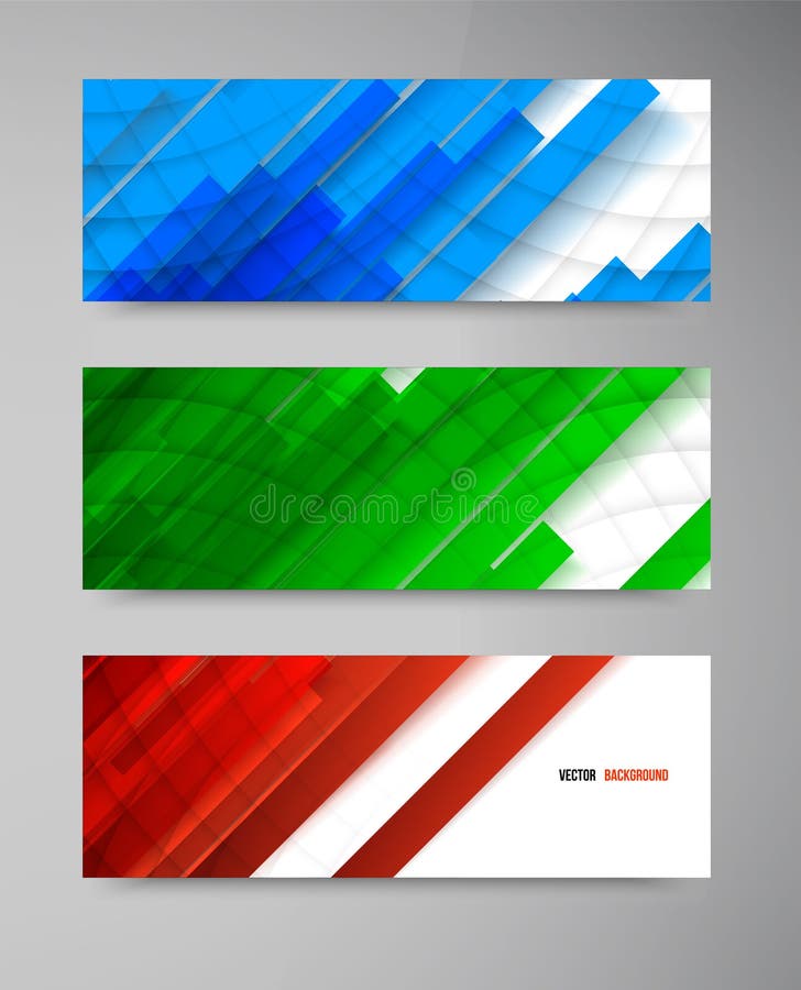 Banner Set . Red Line. Strips Stock Illustration - Illustration of ...