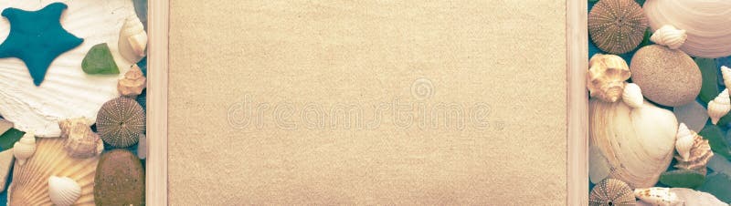 Banner Set Sea Shell Decorative Frame Place for Text. Stock Image ...