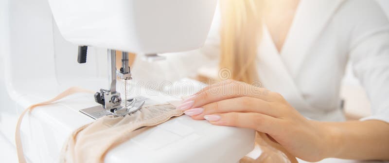 Banner for Sewing Workshop and Tailoring. Seamstress Marks Sketch on ...