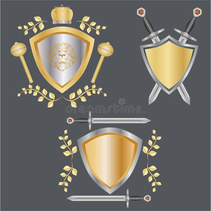 Banner of the Shield and the Sword Stock Vector - Illustration of ...