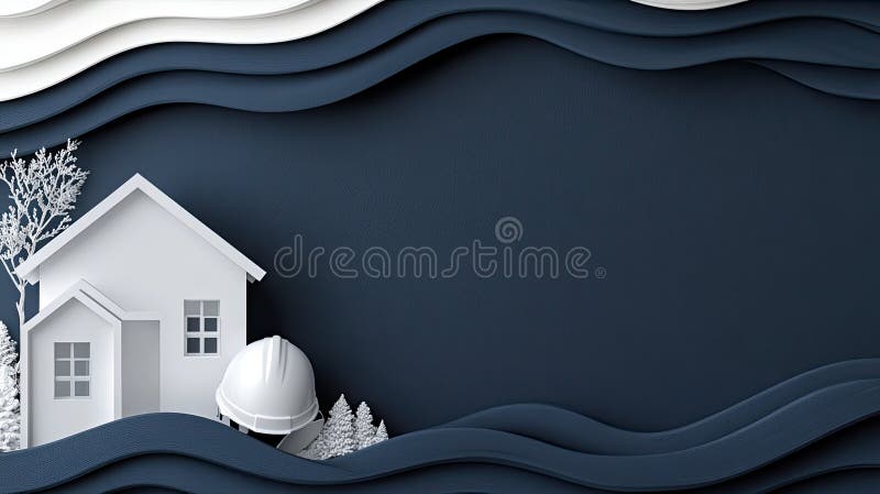 Banner Showcases Construction Helmet, Building Models, and ...