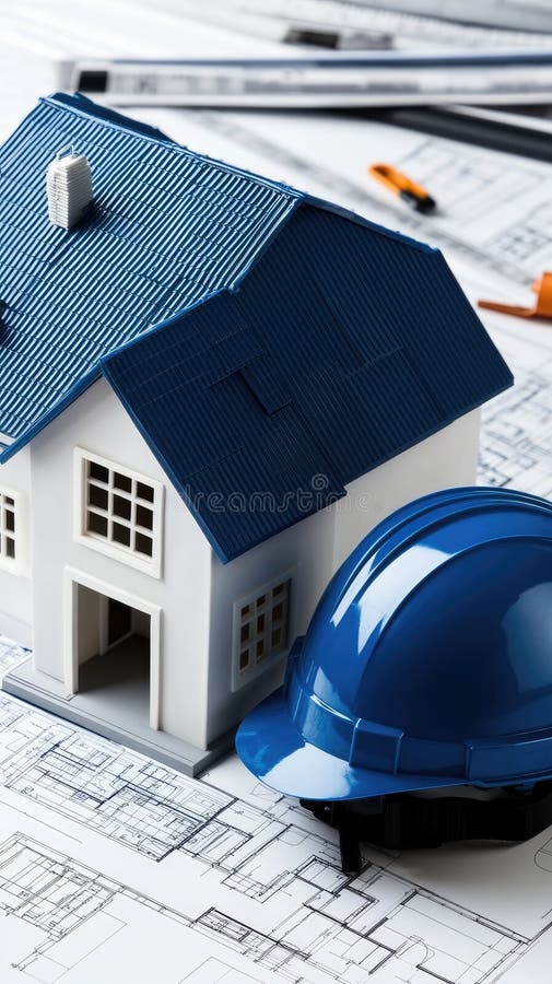 Banner Showcases Construction Helmet, Building Models, and ...