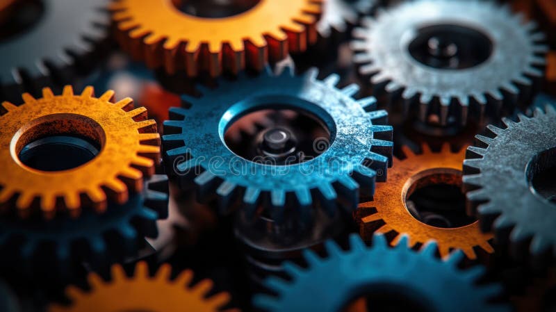 Banner Showcasing Teamwork Strategy Concept with Gears and Cogs Working ...