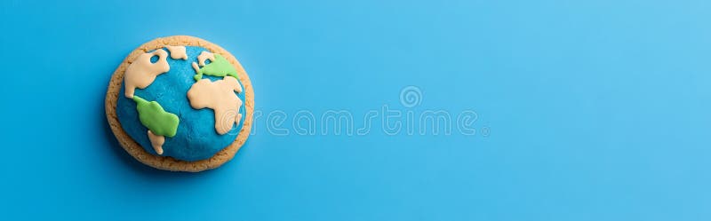 A Banner Showing a Top View of the Earth Globe Set Against a Blue ...