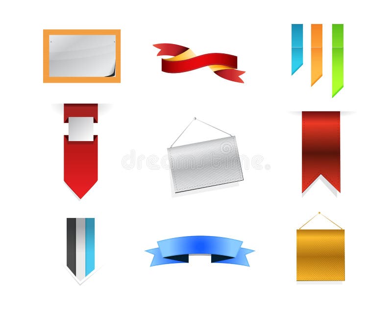 Banner Signs Concept Icon Set Illustration Stock Illustration ...
