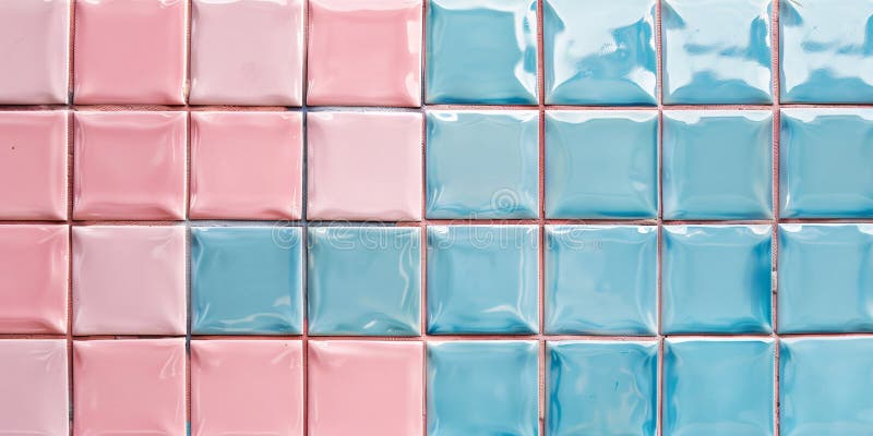 Banner with Small Pastel Blue and Pink Colored Rectangular Tiles Stock ...