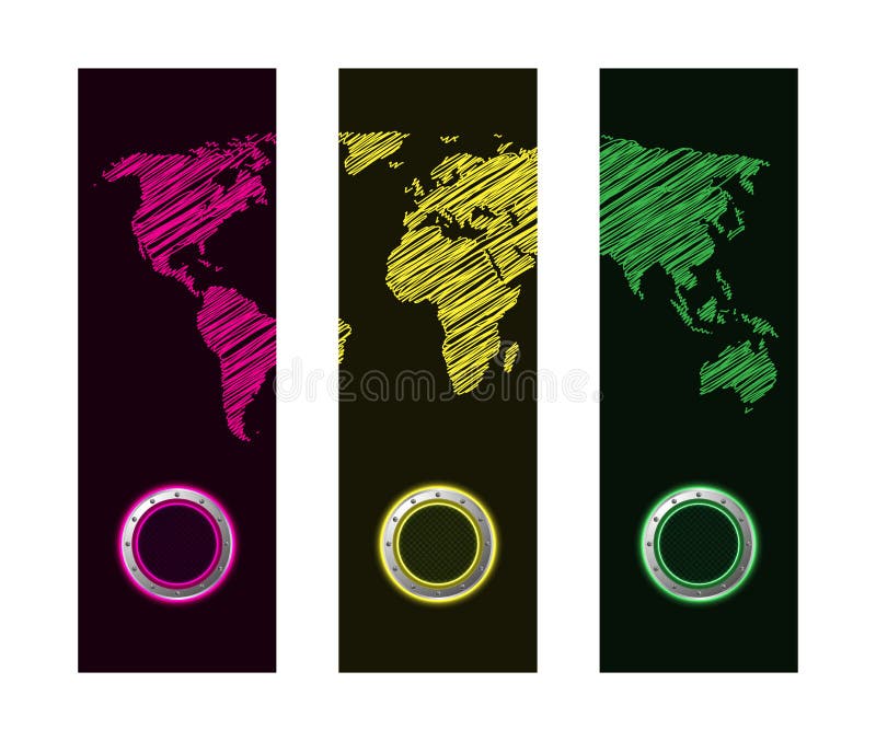 Banner with Special Map Design Stock Illustration - Illustration of ...