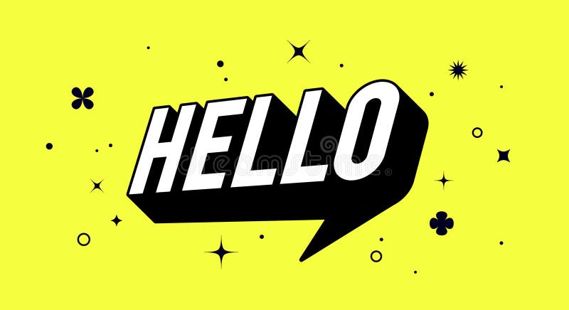 Banner Speech Bubble Text Hello Stock Vector - Illustration of banner ...