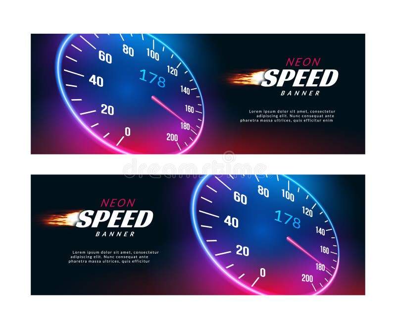 Banner Speed Car. Speedometer Fast Action Poster or Flyer Design Stock ...