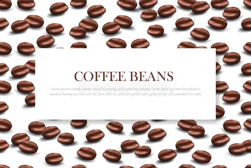 Banner with Spilled Coffee Beans Stock Vector - Illustration of coffee ...