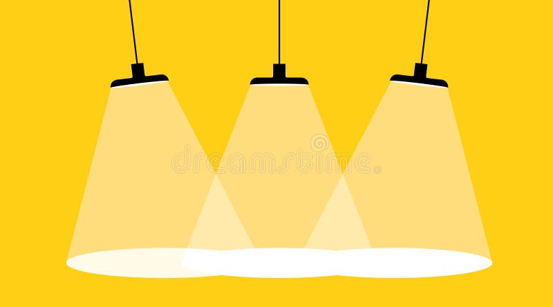 Banner Spotlight Background Icon. Hanging Lights Vector Stock Vector ...