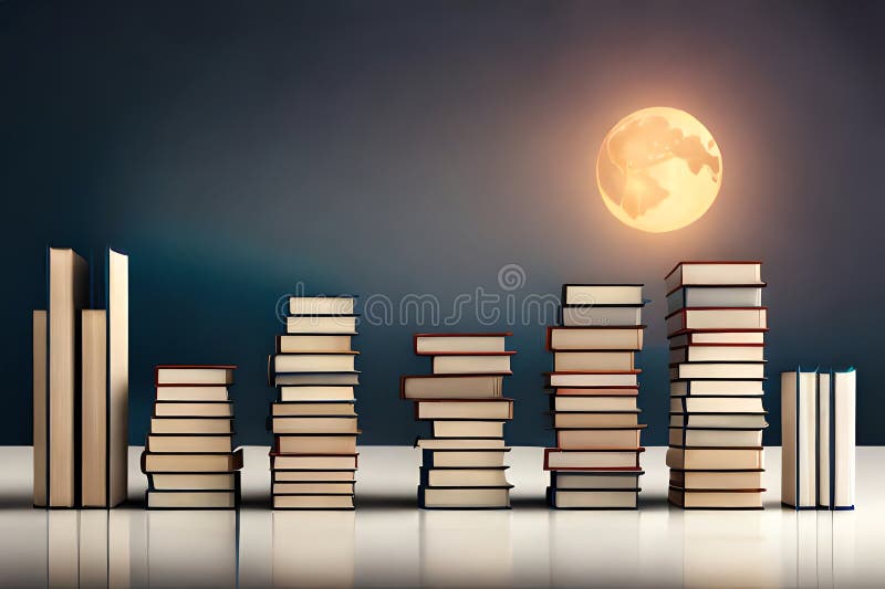 Banner with Stack of Books, Background. Generative AI Stock ...