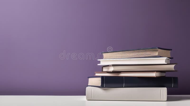 Banner with Stack of Books. Copy Space, Background Stock Illustration ...