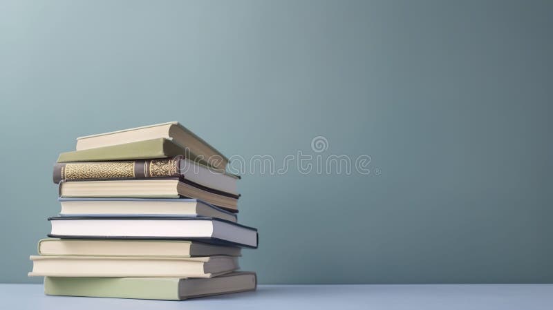 Banner with Stack of Books. Generative AI Stock Illustration ...