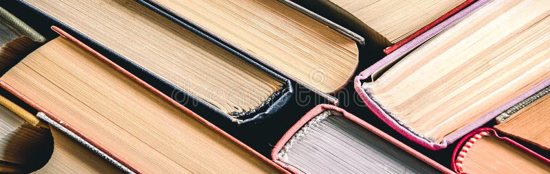 Banner of Stacked Books. Stack of Books Background Stock Image - Image ...