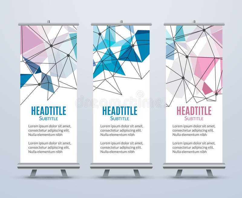 Banner Stand Design Template with Abstract Geometric Background. Stock ...
