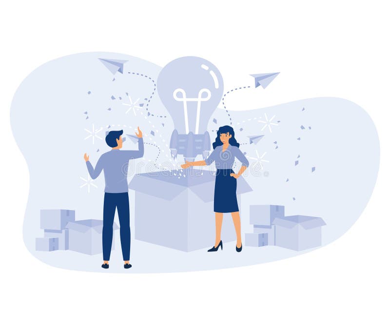 Banner Successful Launch New Idea, Incandescent in Form Rocket Takes ...