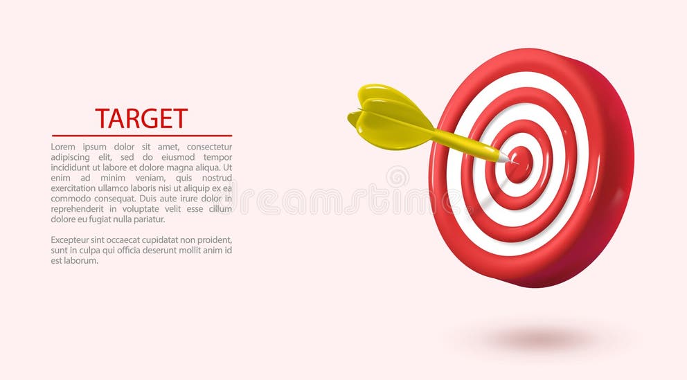 Banner with Target and Arrow Hitting the Center with Space for Text ...