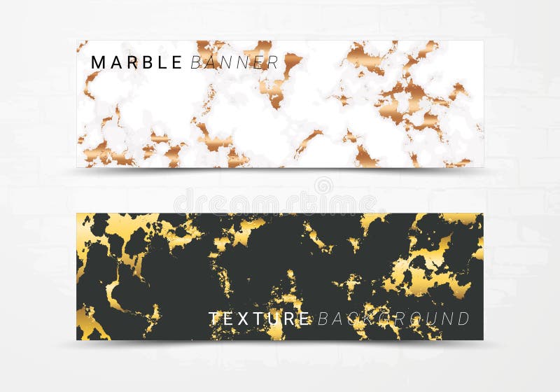 Banner Template of Black and White Marble Texture Background. Stock ...