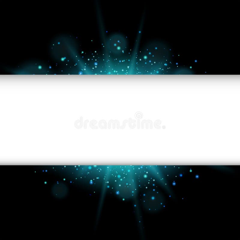 Banner Template with Blue Light in Black Background Stock Vector ...