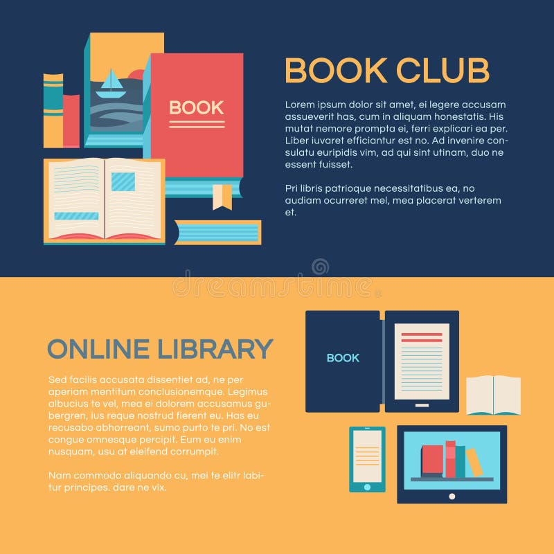 Banner template with books stock illustration. Illustration of ...