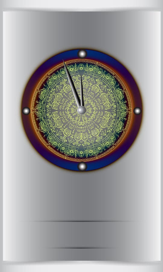 Banner Template with Clock and Oriental Pattern Stock Vector ...