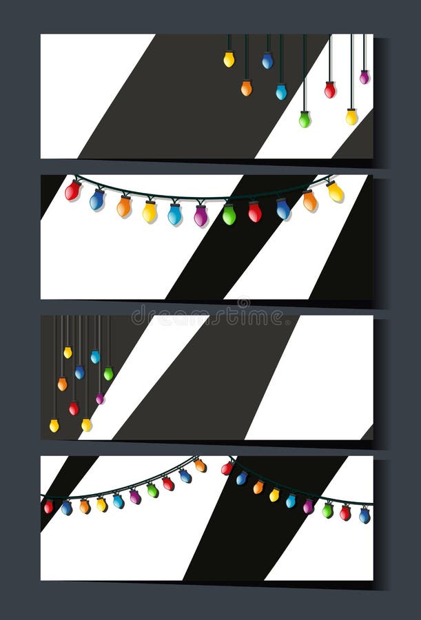 Banner Template with Colorful Lights Stock Vector - Illustration of ...