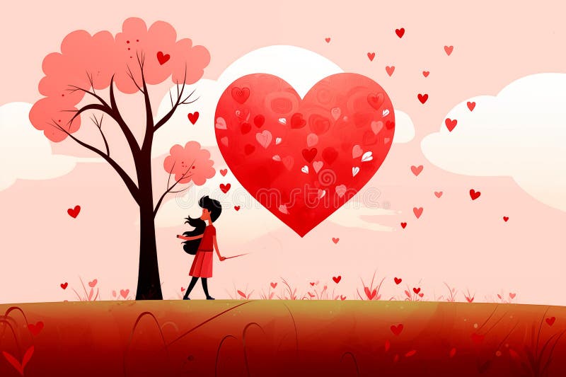 5000X3333 Pixel, 300 DPI, Valentine Day, Cute Tree Couple Love, Heart ...