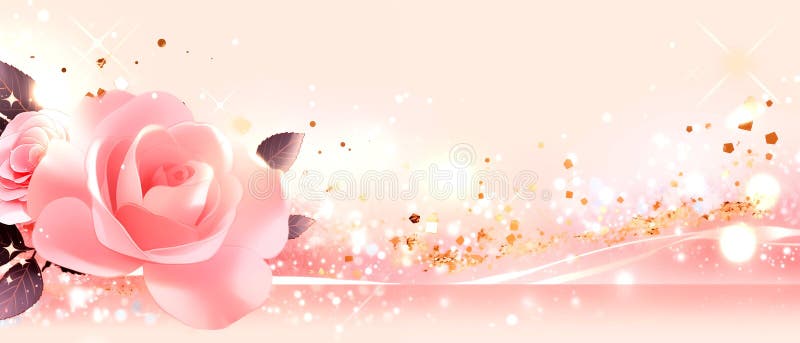 7000X3000 Pixel, 300 DPI, Rose in Banner Template, Abstract Background ...