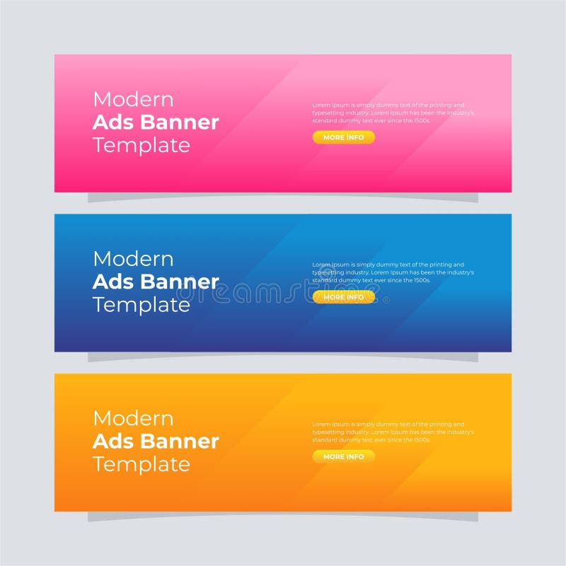 Banner Template Design. Entire Colors Gradient Banner for the Website ...
