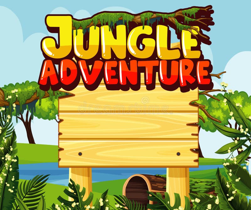 Banner Template with Forest in Background Stock Vector - Illustration ...