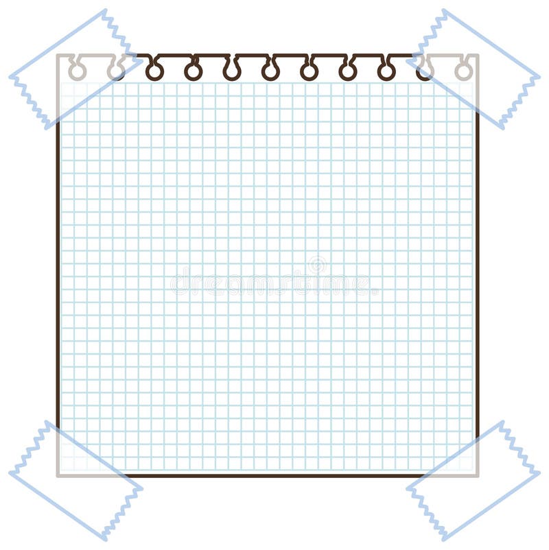 Banner Template with Grid Paper on White Board Stock Vector ...