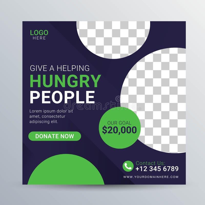 Charity and Donation Social Media Post Template Vector Stock Vector ...