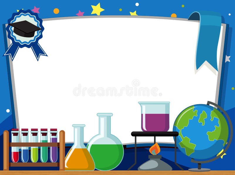Banner Template with Lab Equipments on the Table Background Stock ...