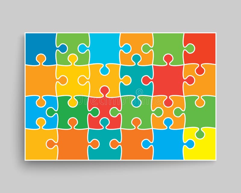 Banner Template Made Pieces Puzzle, Jigsaw Stock Vector - Illustration ...