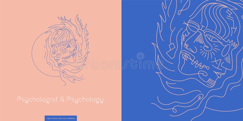 Psychologist Logo Concept. Psychology Vector Emblem Cabinet with Line ...