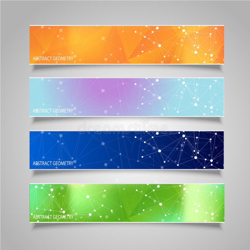 Banner Template with Network Connections Concept Stock Vector ...