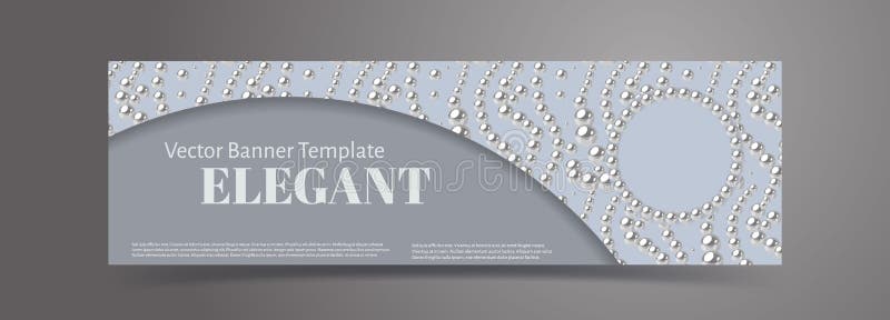 Banner Template with Pearl Pattern Background. Elegant Design Stock ...