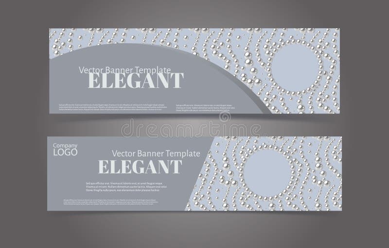 Banner Template Set with Pearl Pattern Background. Elegant Design Stock ...