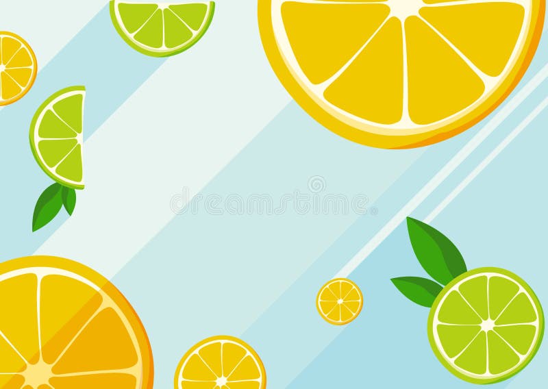 Banner Template with Slices of Orange and Lime. Stock Vector ...