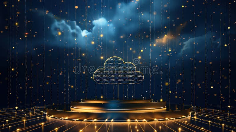 Banner Template Technology Data Cloud with Icon. Cloud Computing, Data ...