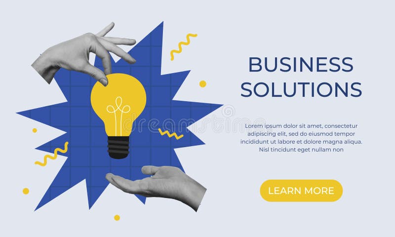 Banner Template with Two Hands Pass Each Other Bulb Lamp. Creative ...