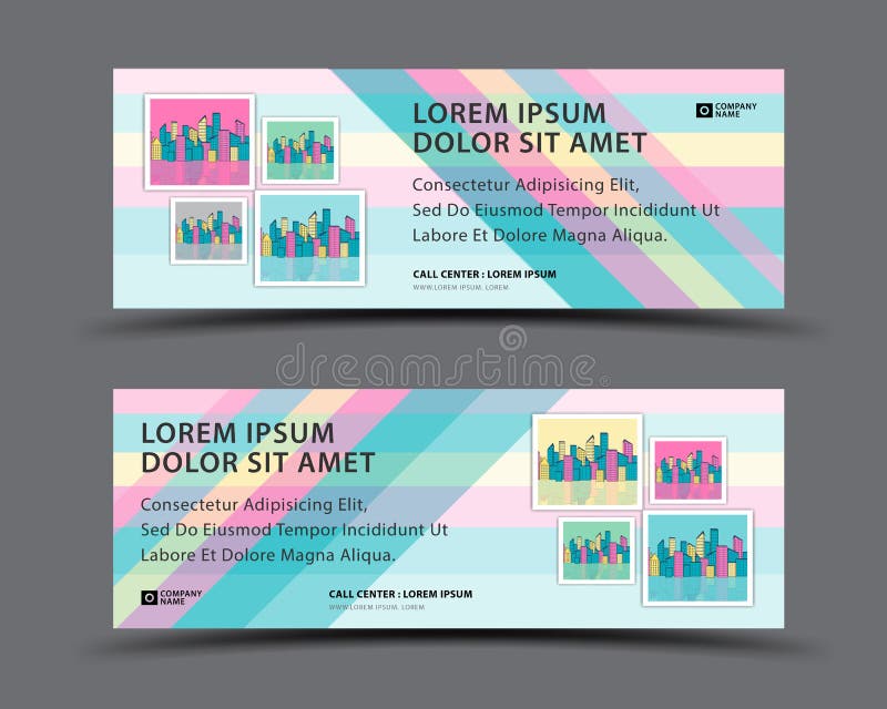 Banner Template Vector Pastel Background, Web Banner Template ...