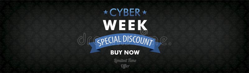 Long Banner Black Cyber Week Special Discount Stock Vector ...