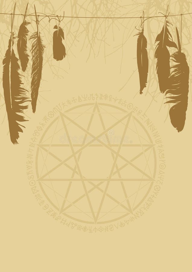 Banner on Theme of Paganism, Black Magic Stock Illustration ...